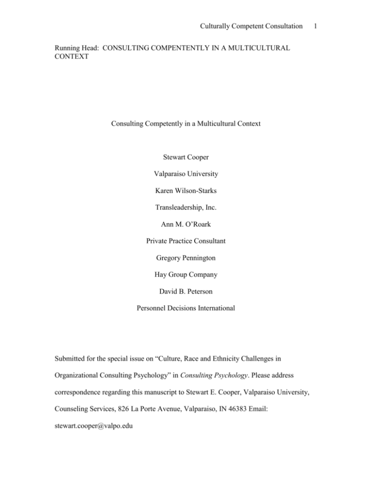 09 27 10 CPJ Consulting In A Multicultural Context