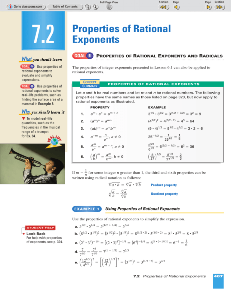 Properties Of Rational Exponents