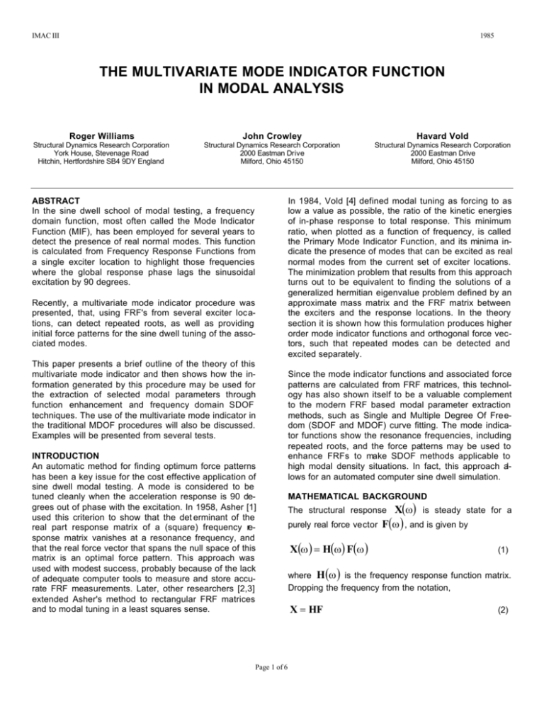 paper35 - The Multivariate Mode Indicator Function paper35 - The Multivariate Mode Indicator Function