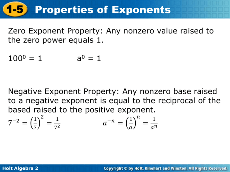 1-5 Properties of Exponents