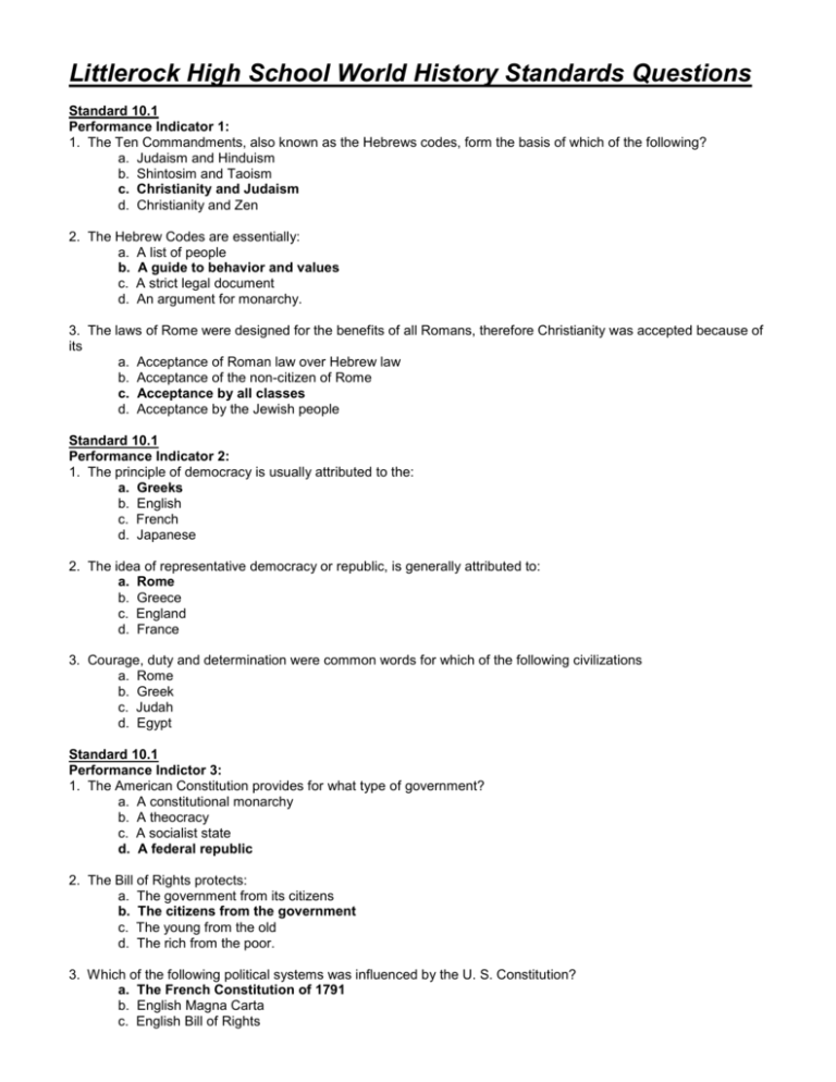 World History Standards - Point Loma High School