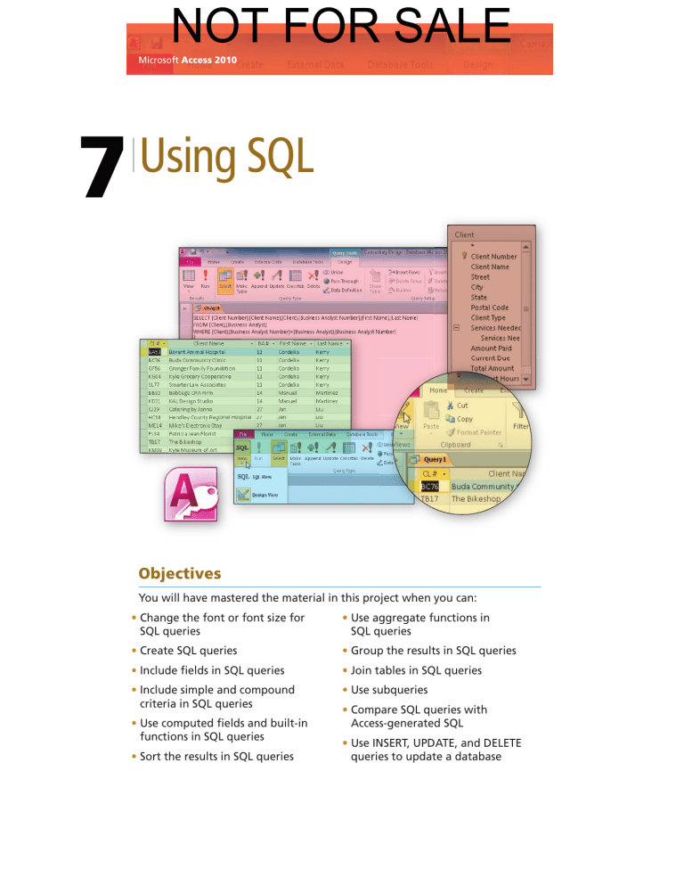 Using SQL
