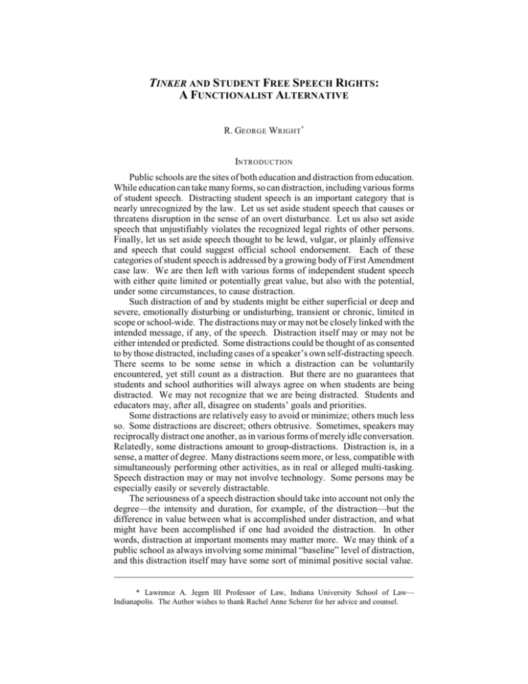 Tinker and Student Free Speech Rights: A