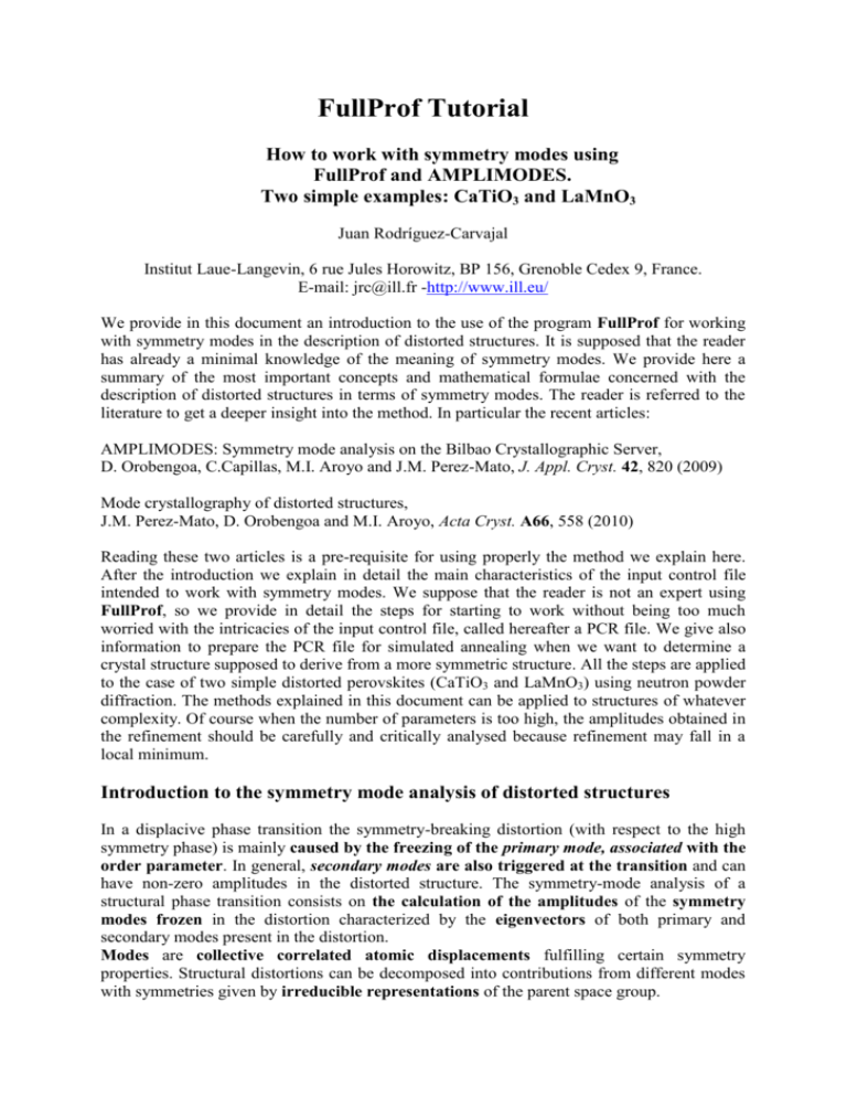 FullProf Tutorial - Bilbao Crystallographic Server