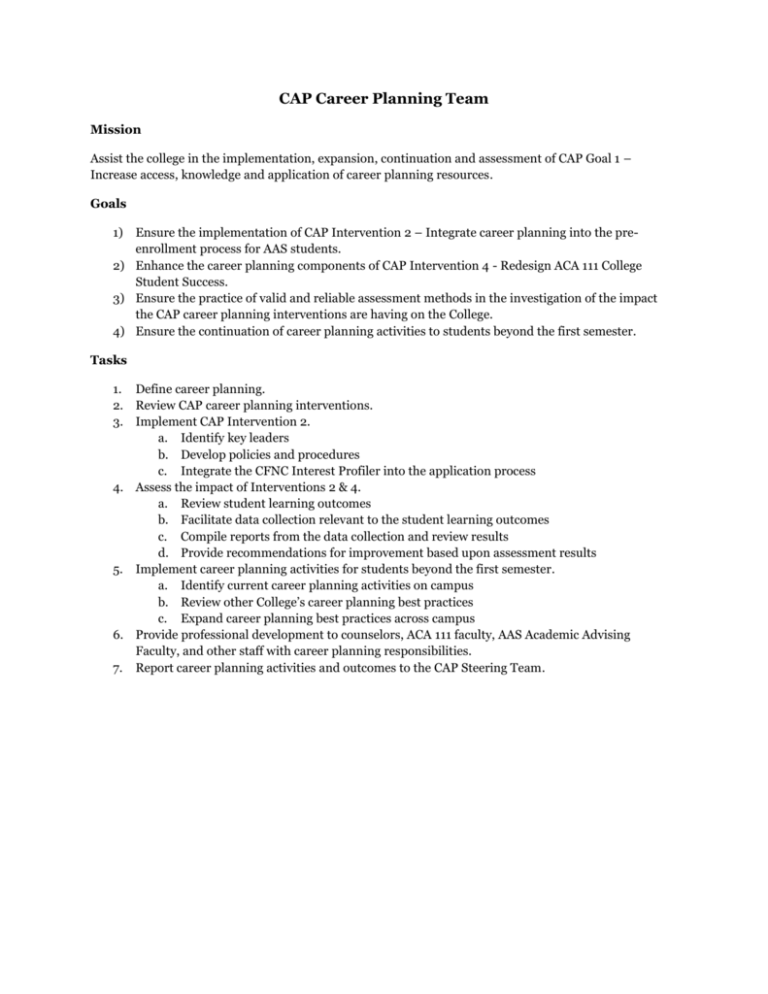 CAP Career Planning Team