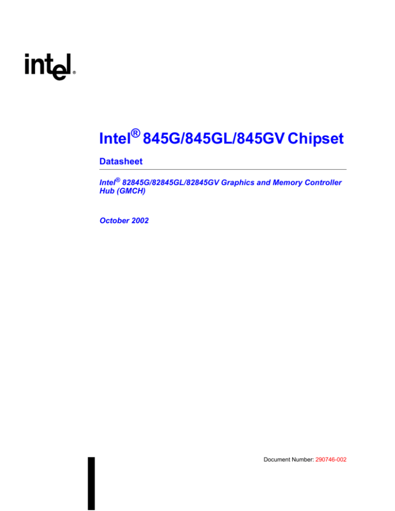 845G/GL/GV Chipset Datasheet