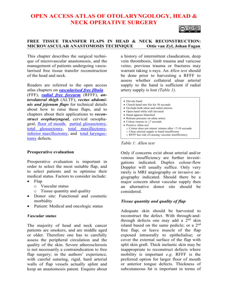 Principles and technique of microvascular - Vula