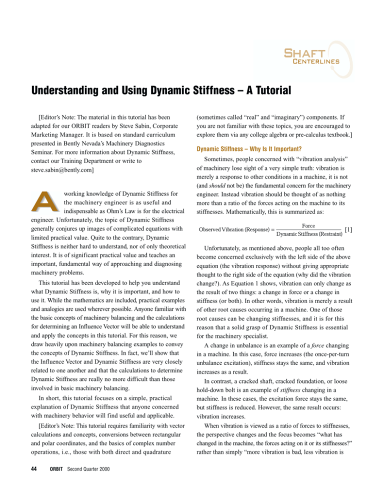 Understanding and Using Dynamic Stiffness – A Tutorial