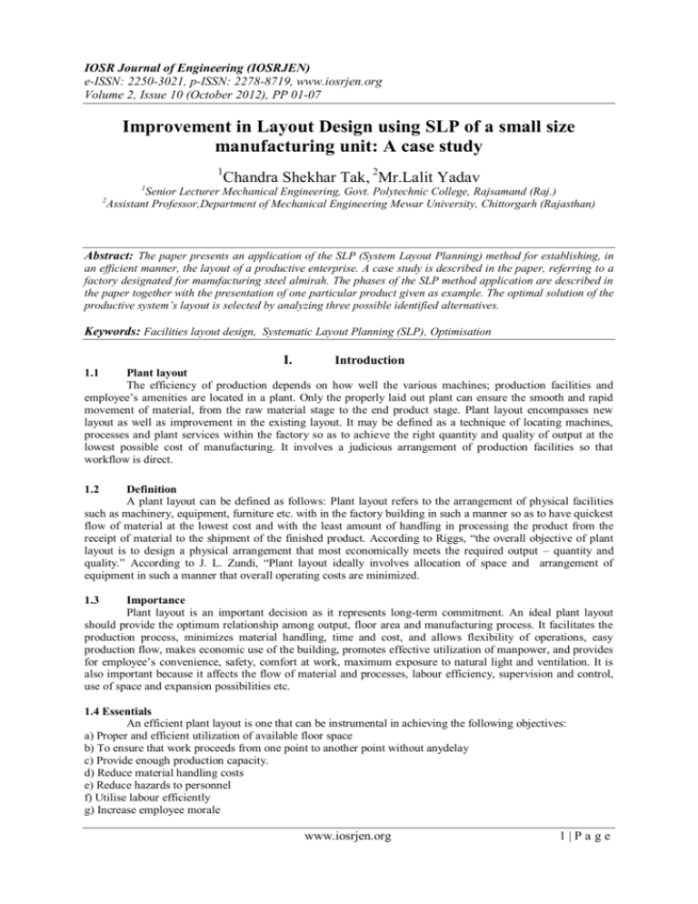 Improvement in Layout Design USING SLP