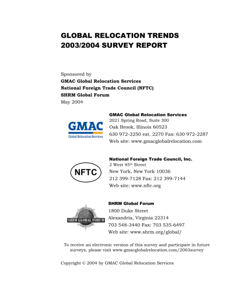 global relocation trends 2003/2004 survey report