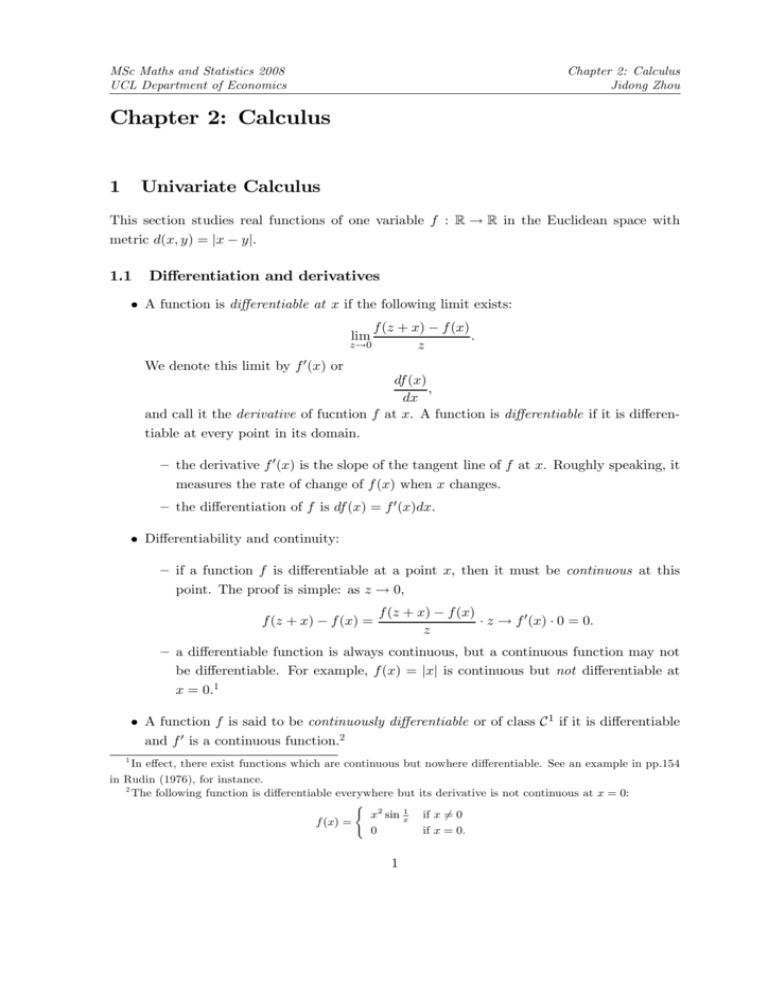 Chapter 2 Calculus