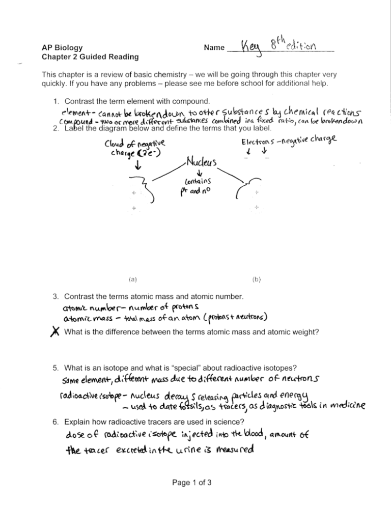 Reading Guide Answers Chapters 2