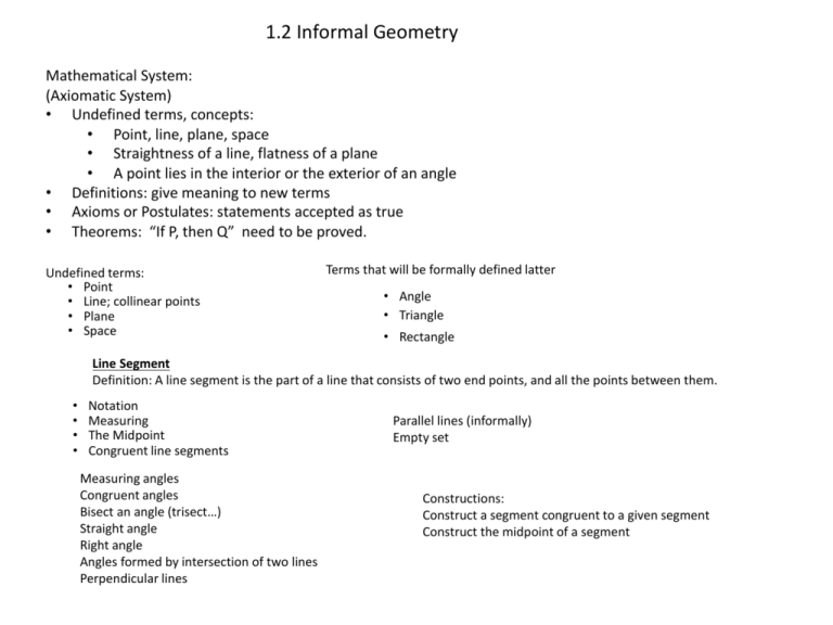 1 2 Informal Geometry