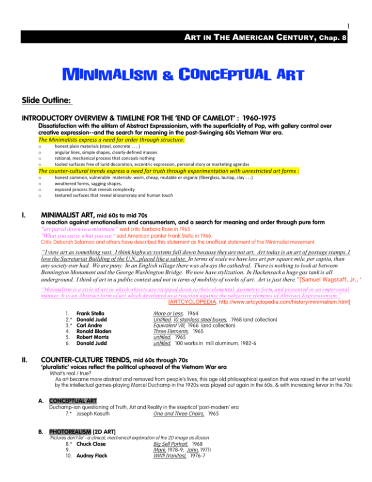 minimalism & conceptual art