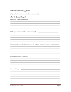Performance-Based Interview handout