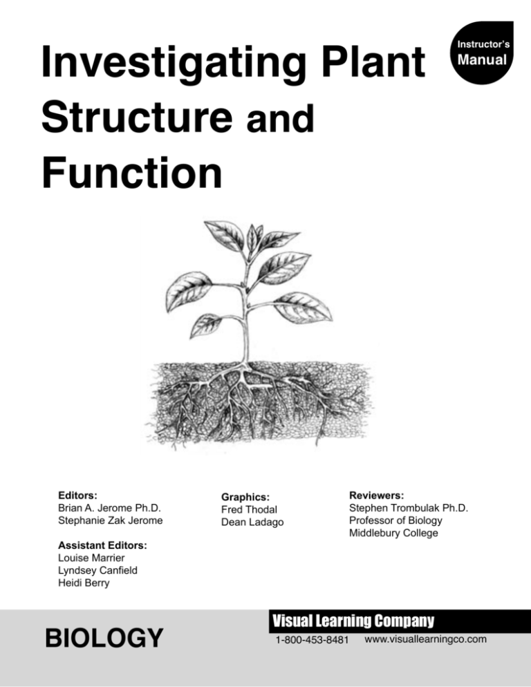 Investigating Plant Structure And Function