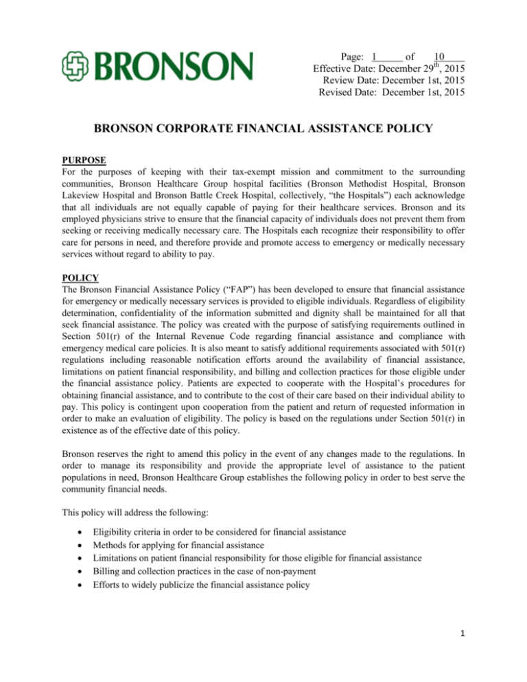 English - Bronson Healthcare