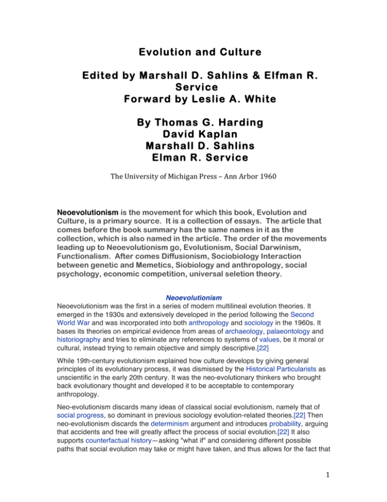 Evolution and Culture