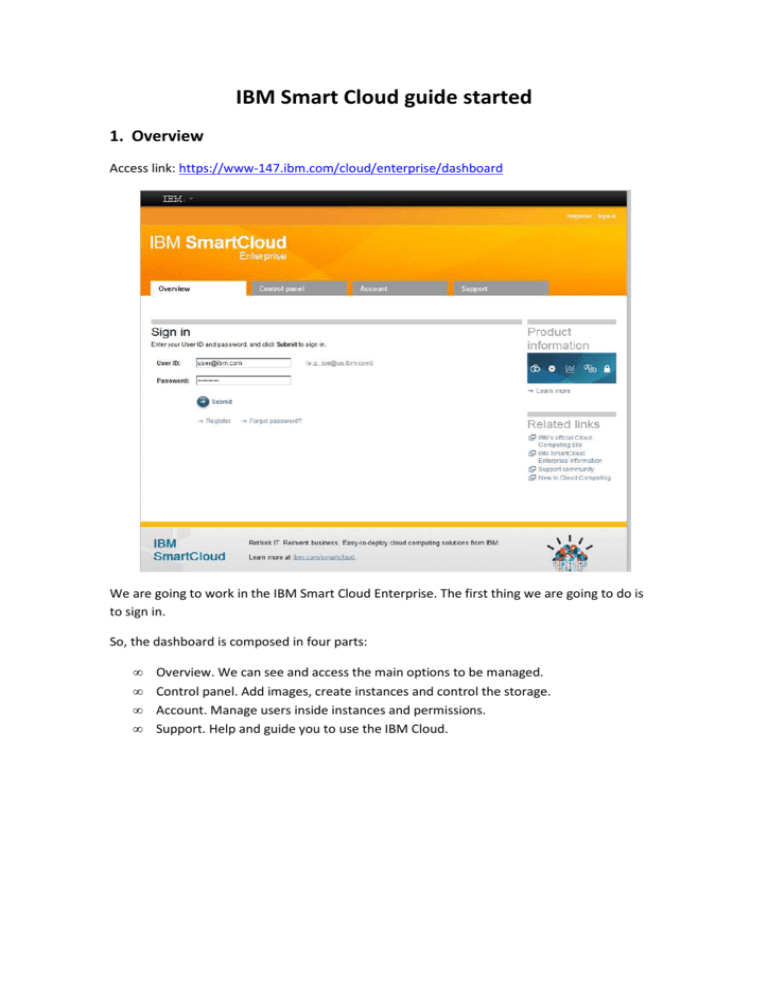 IBM Smart Cloud guide started