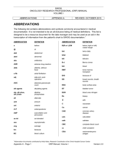 Approved Medical Abbreviations