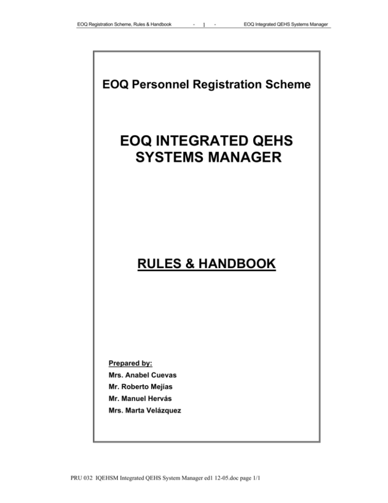 eoq integrated qehs systems manager