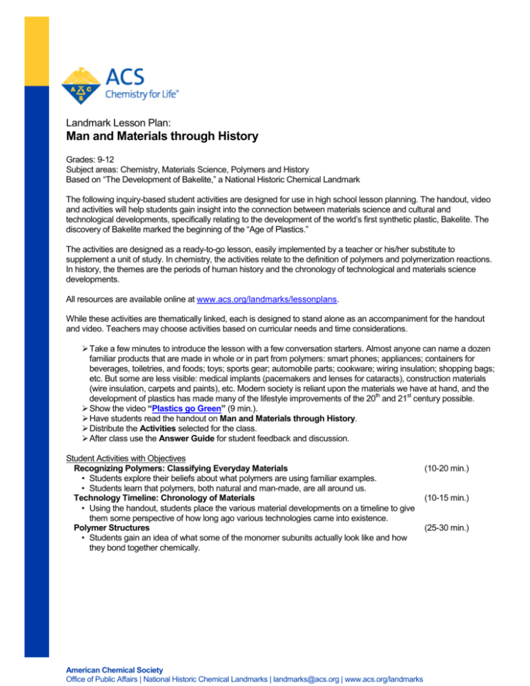 Man and Materials through History