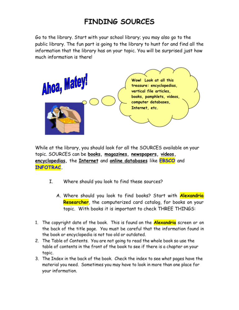 FINDING SOURCES FINDING SOURCES