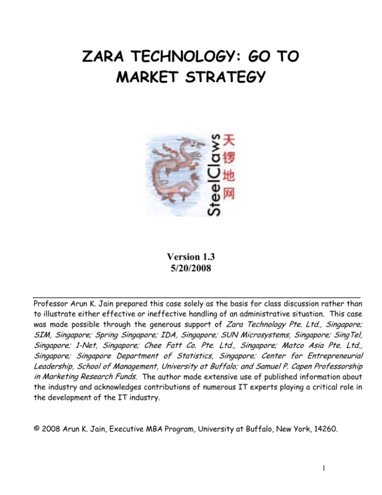 ZARA TECHNOLOGY: GO TO MARKET STRATEGY