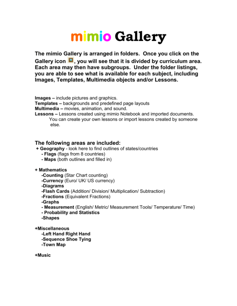 mimio Gallery