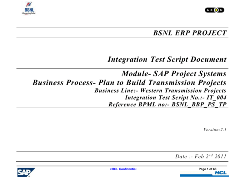 Scenario and Process Test Template