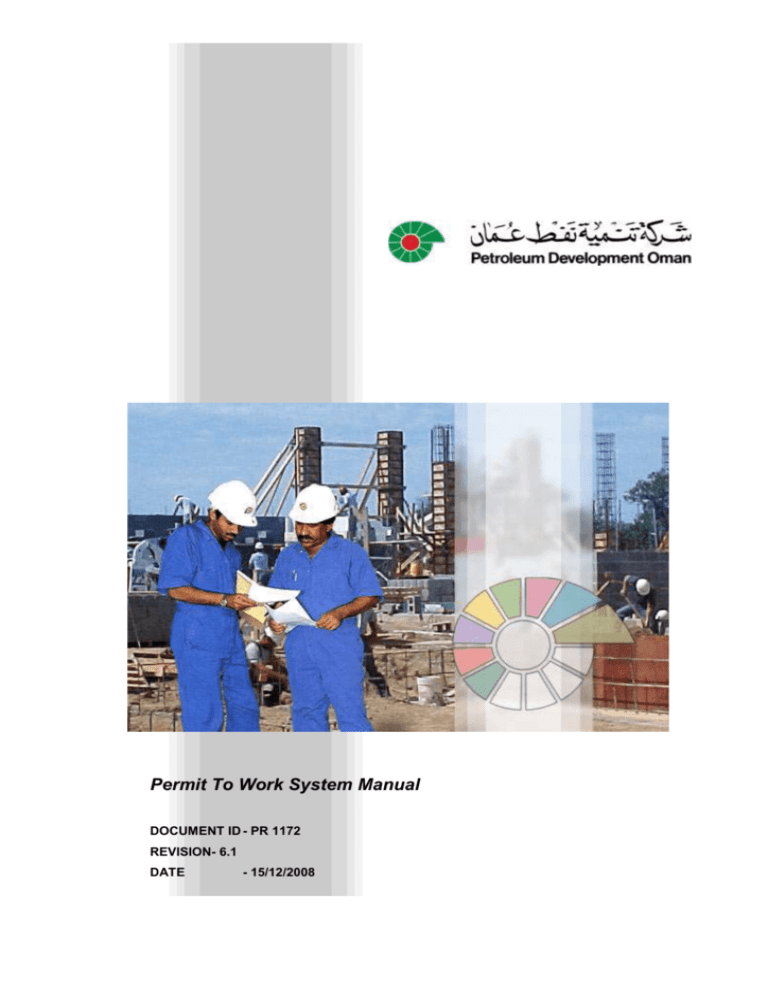 2 Management of the Permit to Work System