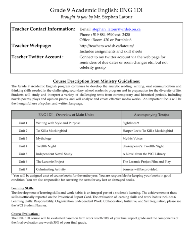 Breakdown for Essential Course Components
