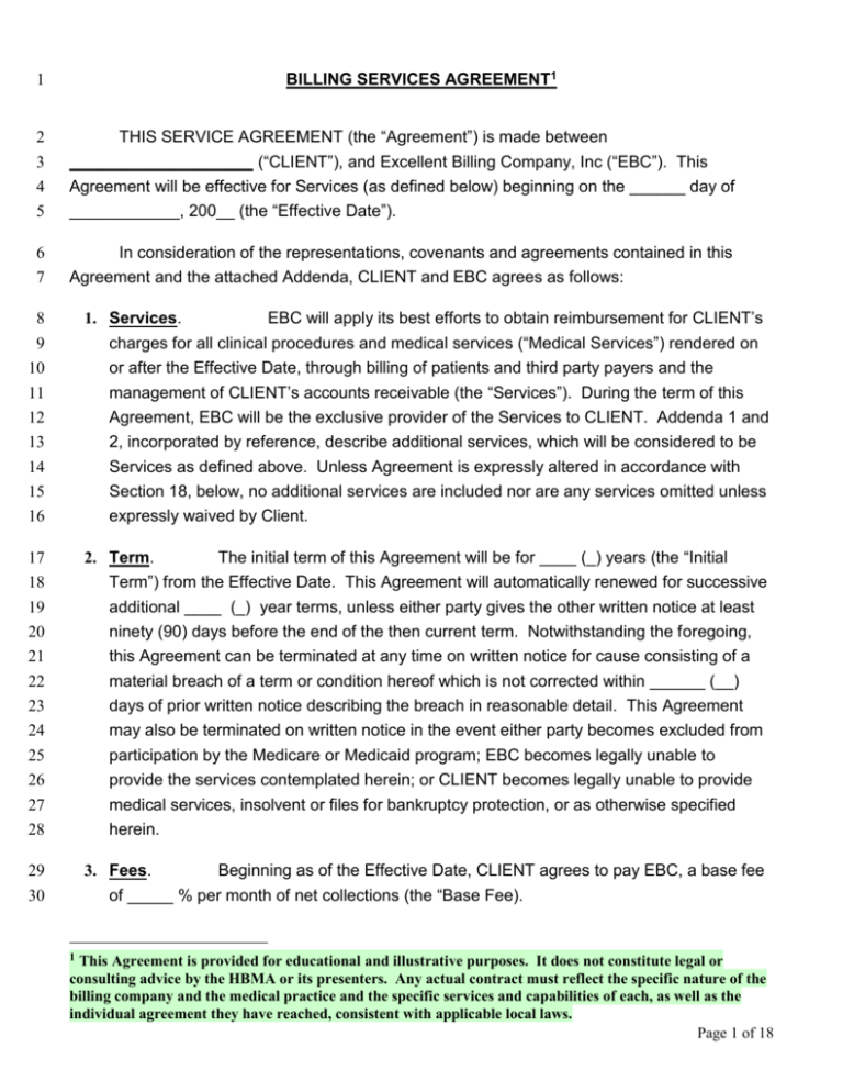 billing services agreement
