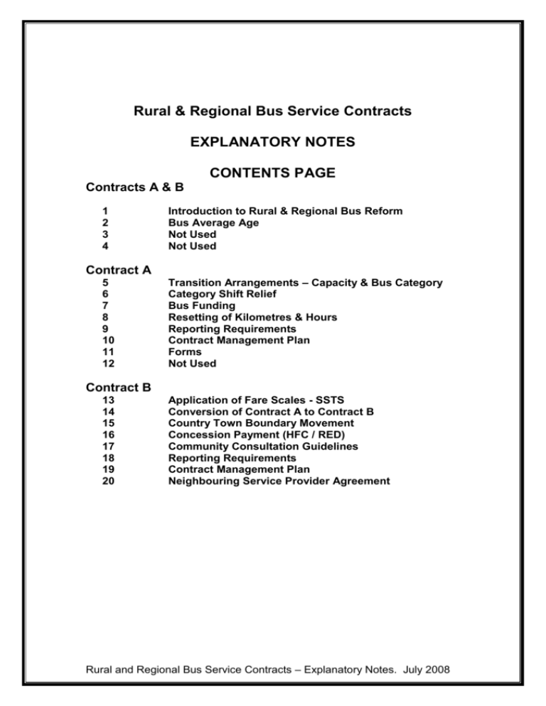Rural & Regional Bus Service Contracts