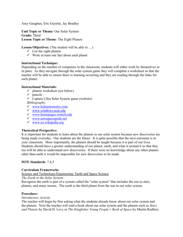 Amy Gaughan, Eric Guyette, Jay Bradley