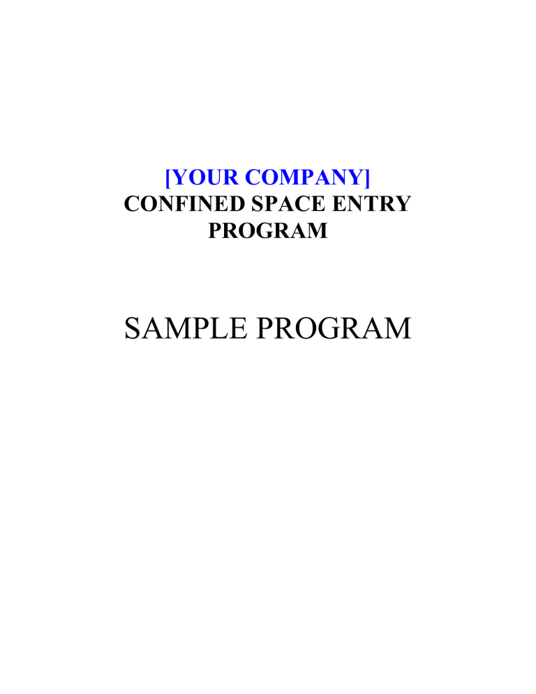 USC Confined Space Program