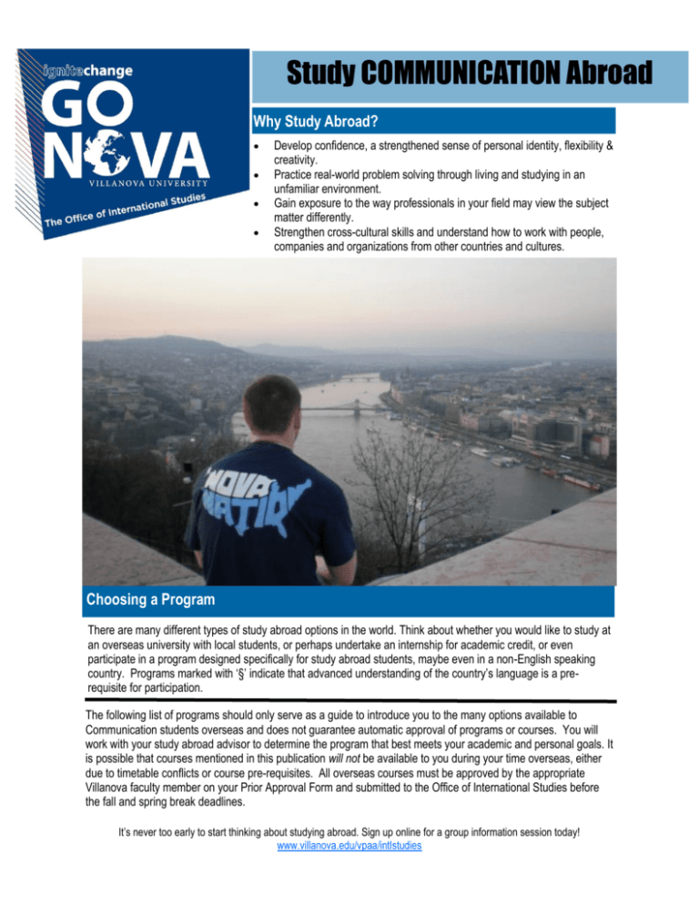 Study COMMUNICATION Abroad