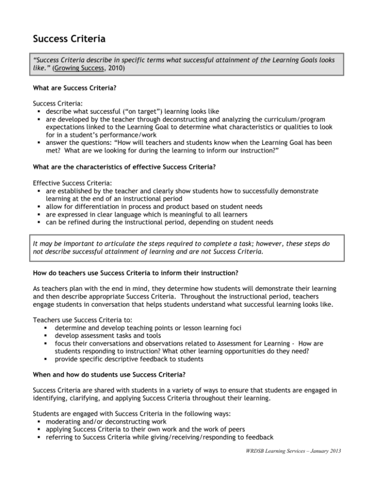 Success Criteria FINAL