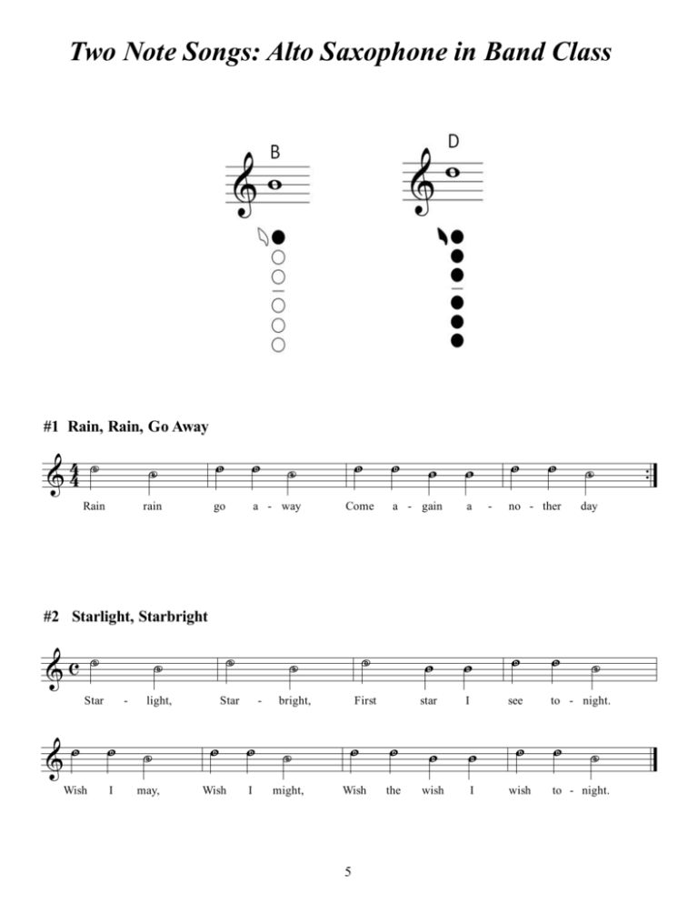 Two Note Songs: Alto Saxophone in Band Class