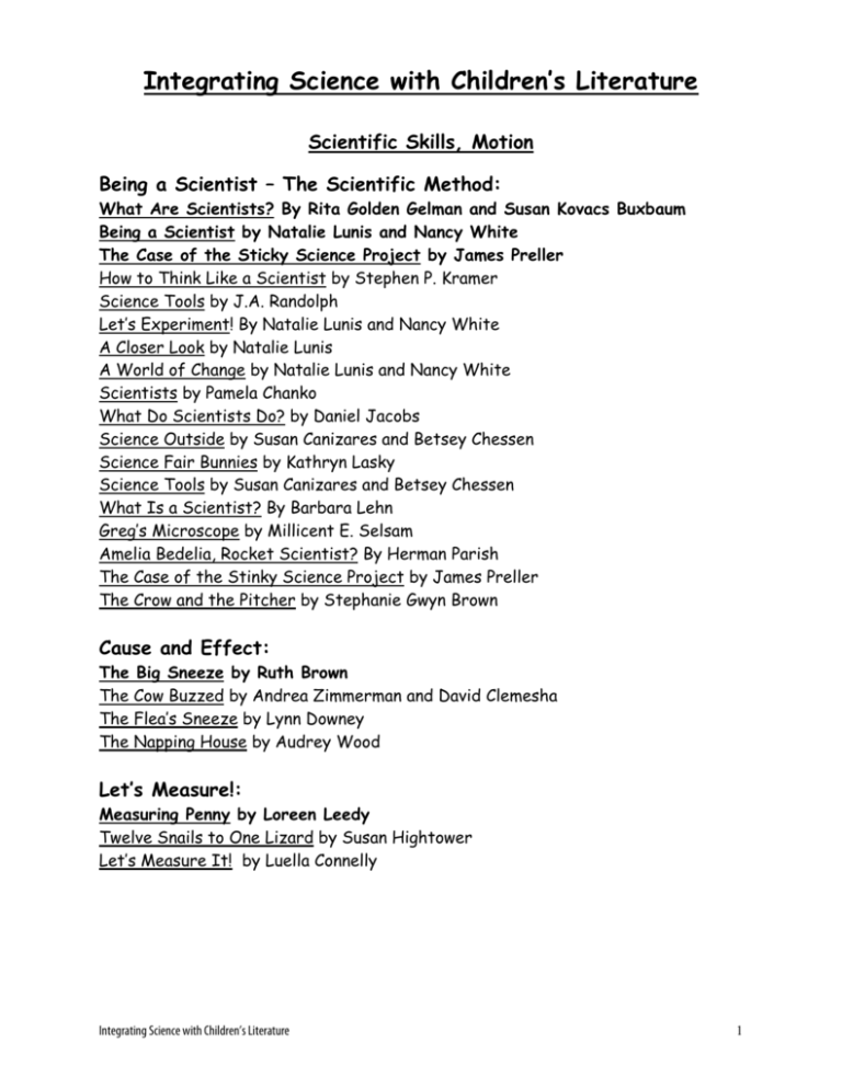 Integrating Science with Children's Literature