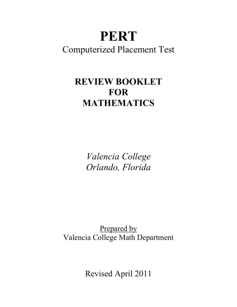 Computerized Placement Test REVIEW