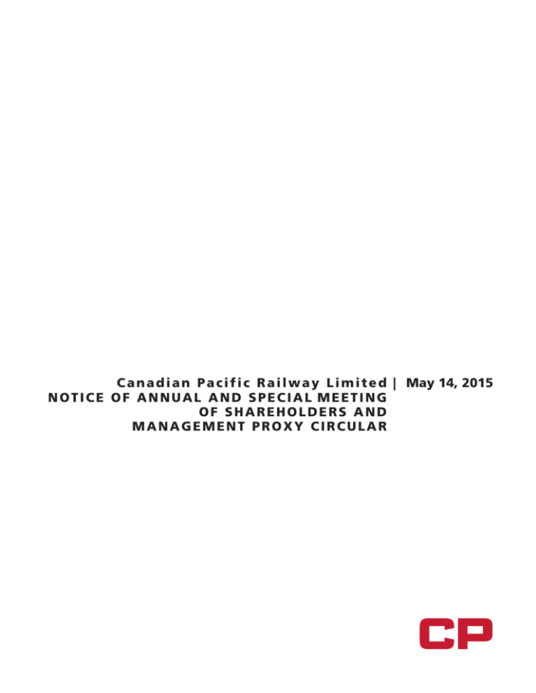 2015 Management Proxy Circular
