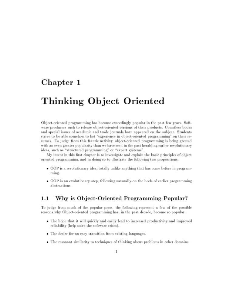 Thinking Object Oriented