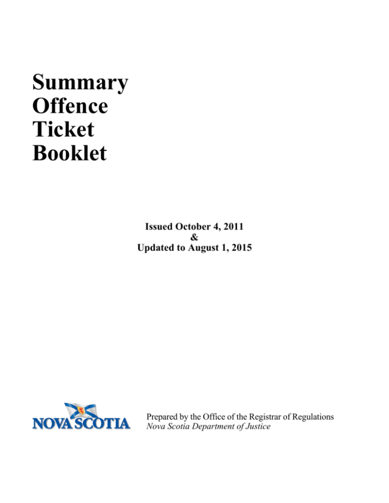 Summary Offence Ticket Booklet summary-offence-ticket-booklet
