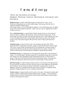 introduction to energy* worksheet