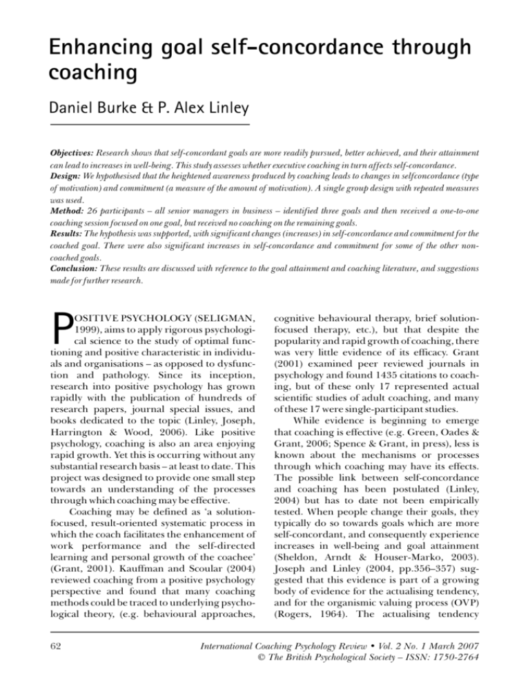 Enhancing goal self-concordance through