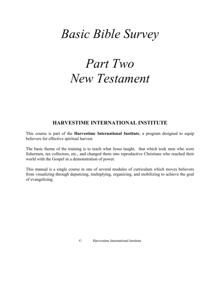 Basic Bible Survey: New Testament