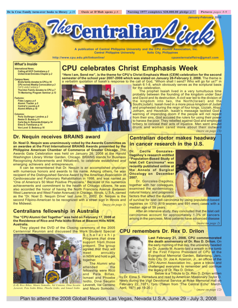 CPU celebrates Christ Emphasis Week