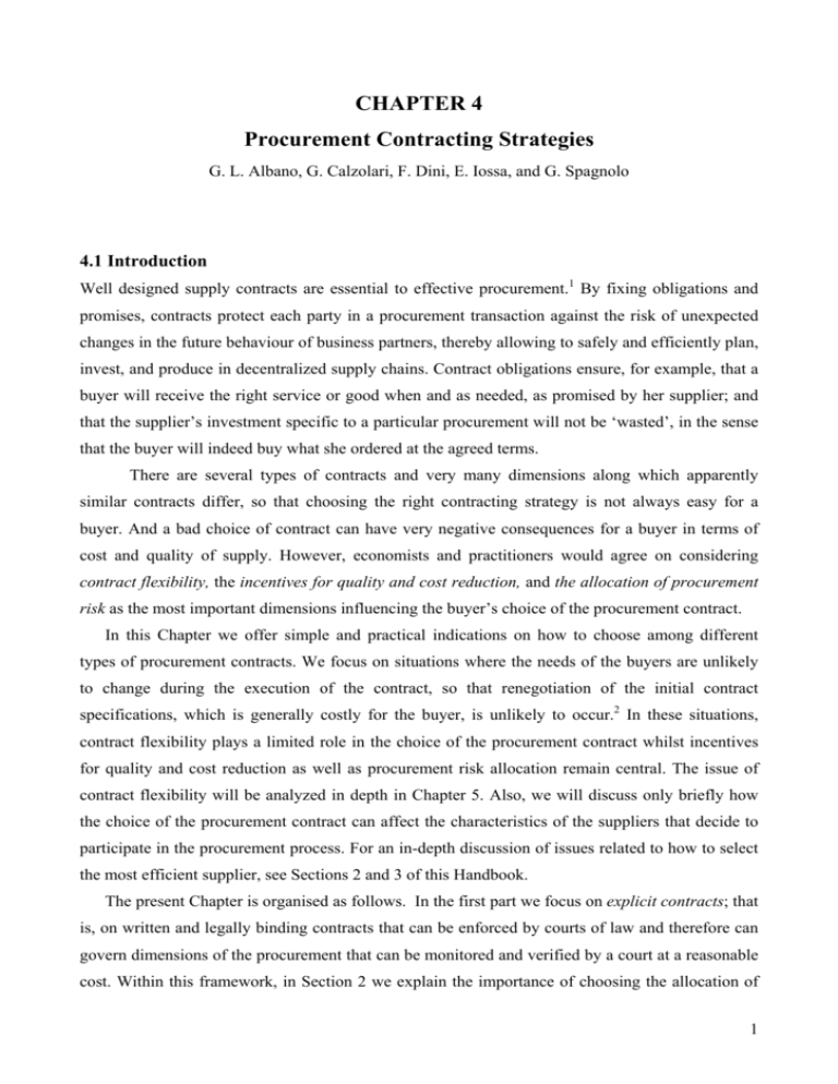 CHAPTER 4 Procurement Contracting Strategies
