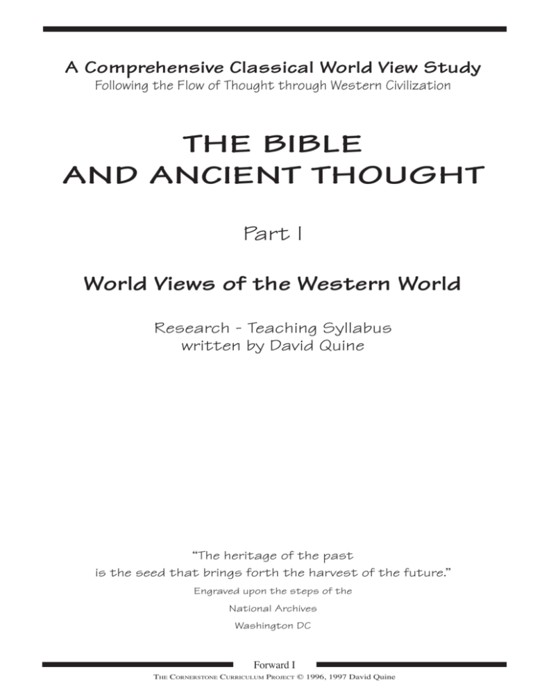 The BIBLe And AnCIenT ThOUGhT